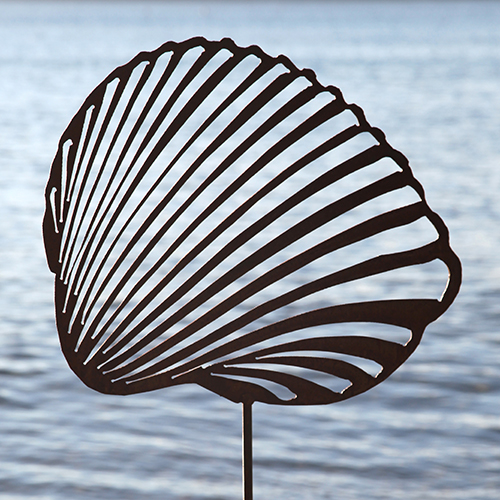 Schelp Shell op plaat, roest design - Rustique Garden