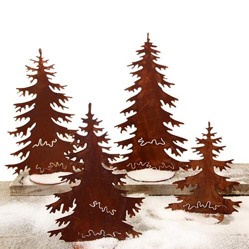 kerstboom op plaat, roest design - Rustique Garden